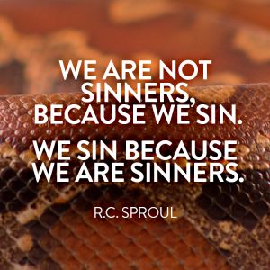 We are not sinners, because we sin. We sin because we are sinners.