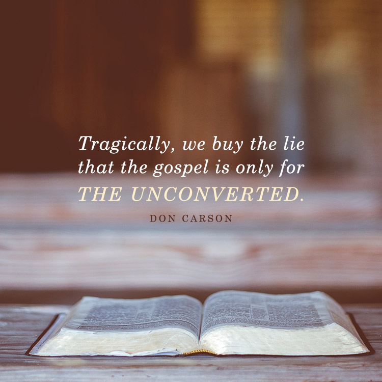Tragically, we buy the lie that the gospel is only for the unconverted ...