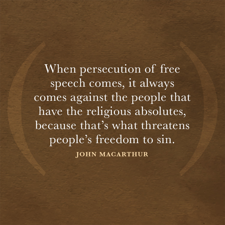 When persecution of free speech comes it always comes against the ...
