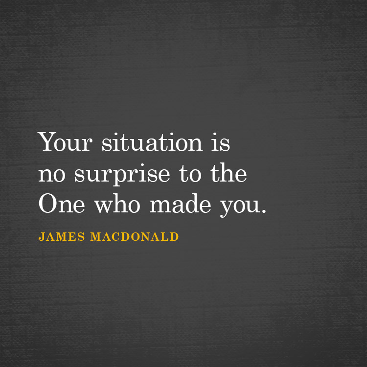 Your situation is no surprise to the One who made you. - SermonQuotes