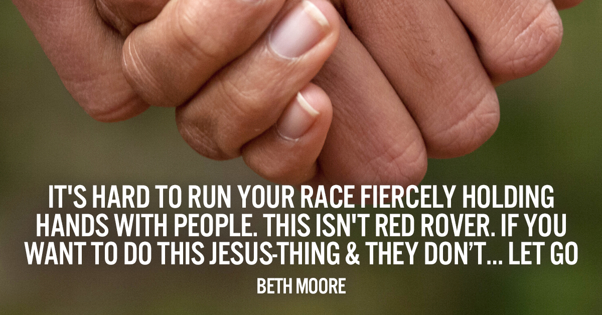 It's hard to run your race fiercely holding hand with people ...